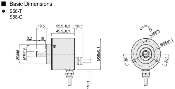 High Precision S58 Optical Rotary Encoders Outer Dimension 58mm Axis ... High Precision S58 Optical Rotary Encoders Outer Dimension 58mm Axis ...