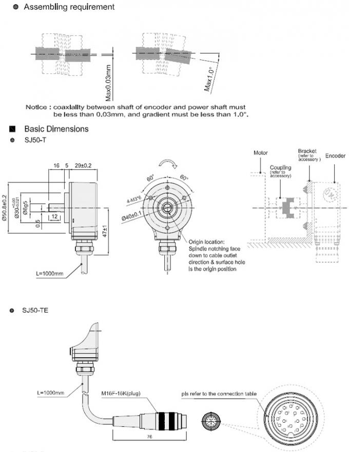 Ep50s8 Solid Shaft Encoder Sj50 Absolute Rotary Encoder Single Turn Gray Code Output