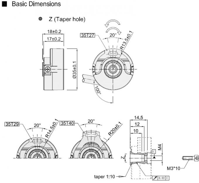 Ultra Thin Miniature Rotary Encoder KN35 External Diameter 35mm ...