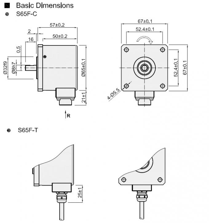 Small Flange Encoder 5000 Ppr , Motorized Encoder S65F Outer Diameter ...