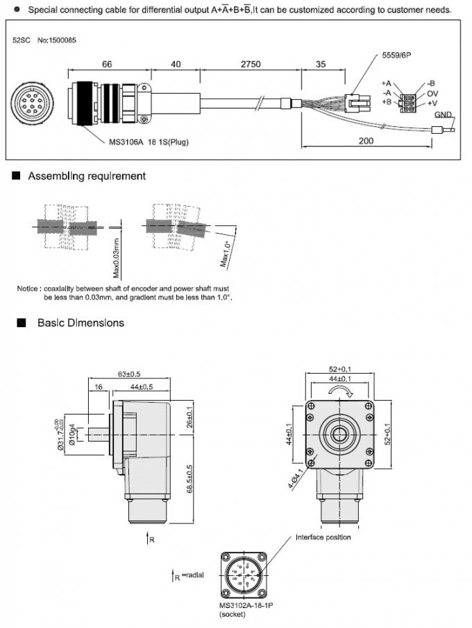 Conventional Incremental Flange Encoder Totem Pole Output S52F With ...