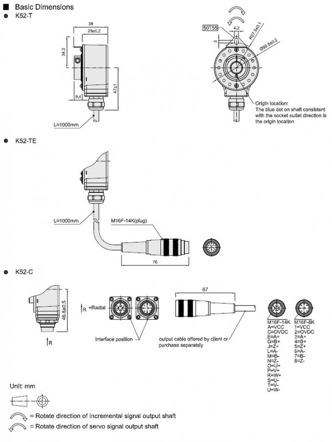 8192ppr 8 Poles UVW Hollow Shaft Incremental Encoders